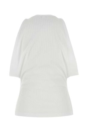 Alexander McQueen Womens Stretch Cotton Tunic White Elastane Tunics
