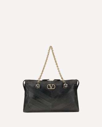 Valentino Garavani Medium Panthea Chevron Patchwork Shoulder Bag Female UNI