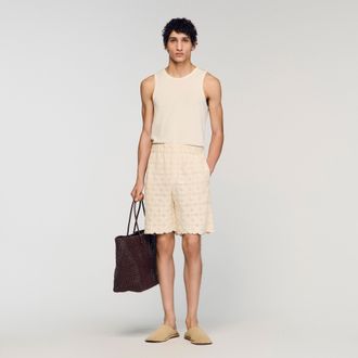 Sandro Baumwollshorts mit Lochstickerei
