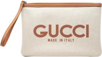 Gucci Pre-owned Vintage Canvas Clutch - Femme - Pre-owned - Beige - Taille: ONE Size