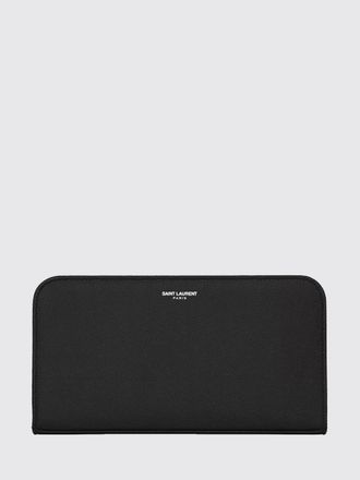 Saint Laurent Portefeuille Continental zipp&eacute; en cuir de veau grain&eacute;