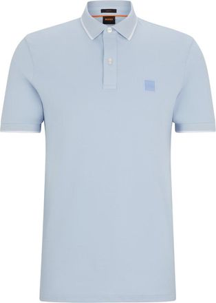 HUGO BOSS Piqu&eacute;-Poloshirt mit gummiertem Label-Emblem, Slim Fit in