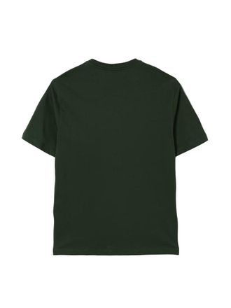 Msgm Logo-Embroidered Cotton T-Shirt - Green