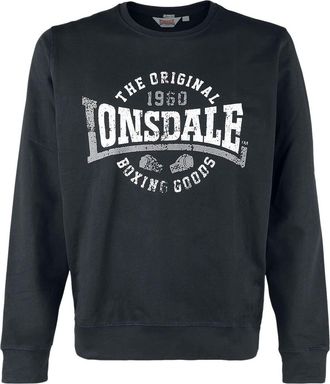 Lonsdale Herren Badfallister Sweatshirt, Black/White/Grey, XXL EU