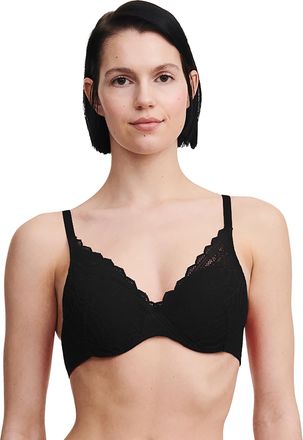 Chantelle T-Shirt-BH CHANTELLE FLORAL TOUCH, Damen, Gr. 75, Cup C, schwarz, Obermaterial: 75% Polyamid, 25% Elasthan, BHs T-Shirt-BH, Spitze, blickdichtes Geweb