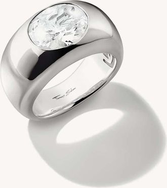 Thomas Sabo Silberfarbener Ring mit wei&szlig;en Schmucksteinen