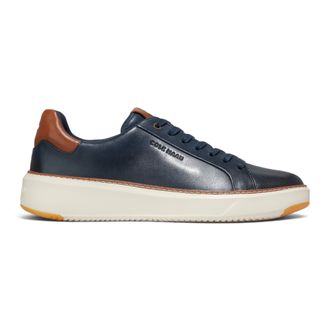 Cole Haan Herren GrandPro Luxe Mile Trainer Blaue Lederschuhe - C37158