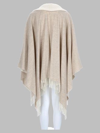 Fabiana Filippi Sequinned Wool-Blend Cape - Beige