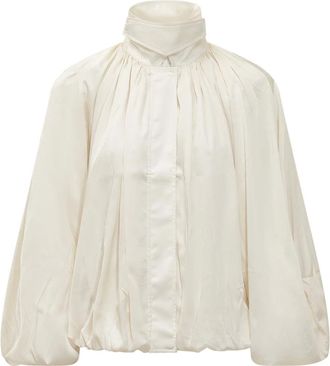 Rotate Rotate Birger Christensen, Femme, Vestes, Beige, Taille: 38 FR Chiffon Bomber Shirt