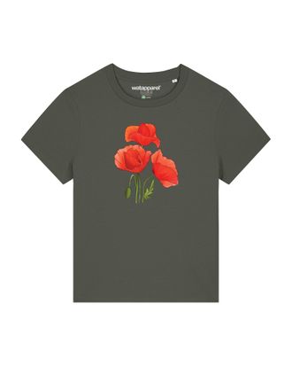 wat? Apparel T-Shirt Poppy Flowers