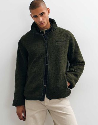 Barbour Wende-Fleecejacke mit Rei&szlig;verschluss in Salbeigr&uuml;n