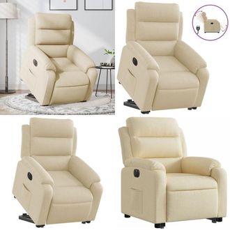 vidaXL Vidaxl - Fauteuil inclinable électrique crème tissu - Fauteuil Inclinable Électrique - Fauteuil Relax - Fauteuil Ergonomique - Fauteuil Pour Seniors