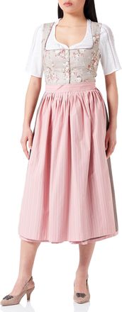 Berwin & Wolff TRACHT FOLKLORE LANDHAUS Damen 826075 Kleid, Taupe mit Rosa, 38