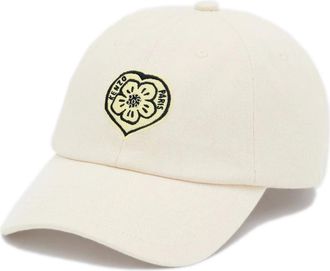 Kenzo Homme, Accessoires, Blanc, Taille: ONE Size Boke Heart Embroidered Cotton Cap