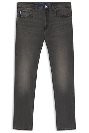 HUGO BOSS Hommes Ash Jean Slim Fit en Denim Stretch Noir lav&eacute;
