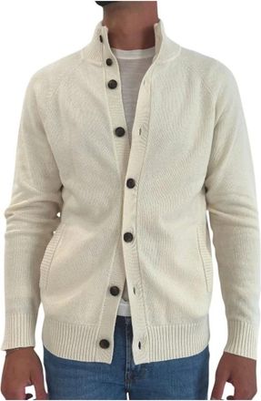 Saint Barth Homme, Pulls, Blanc, Taille: M Cardigan Maglia rasata fn. 7