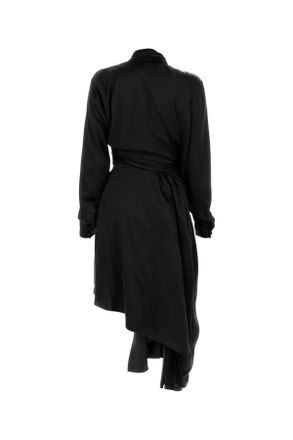 Balenciaga Womens Black Satin Dress Exterior: Silk Abiti