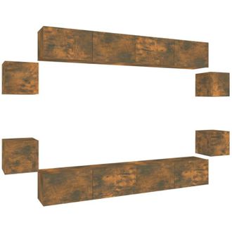 vidaXL 8-tlg. TV-Schrank-Set R&auml;uchereiche Holzwerkstoff vidaXL