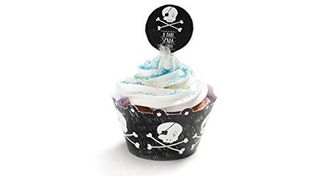 Decora Cupcakes, Plektren und Wrappers Piraten-Set, Mehrfarbig, 36
