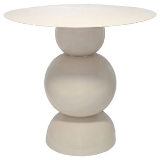 Vente-Unique Table dappoint en m&eacute;tal - Cr&egrave;me - JESINA