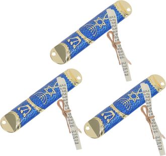 NUOBESTY 3 Sätze Messianische Metall Mezuzah Hebräischer Haussegenrolle Langlebige Judaica Wohnkultur Festliche Jüdische Geschenkidee für Familie und Wohnung H