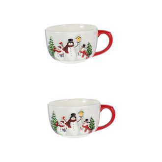 Cabilock 2 St&uuml;ck Weihnachtstassen Espressotassen Untertassen Weihnachtsgeschirr Dekorationen Doppeltassen Tee S&uuml;&szlig;igkeiten Matte Teetasse Teetasse Weihnachten R