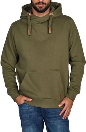 Riverso Riverso RIVniklas Pull &agrave; Capuche pour Homme avec Capuche et Poche Kangourou, col crois&eacute; r&eacute;gulier, uni, Coton, Gris, Marron, Vert, Rouge, Bleu, Noir, S
