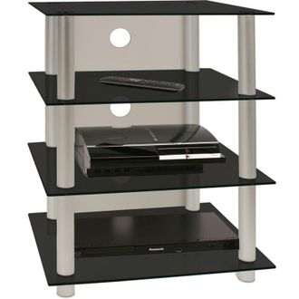 ebuy24 Ebuy24 - Mobilier Hfii Blados h. 70 x l. 59 x p. 49 cm Verre noir