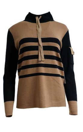 Passioni Strickpullover gestreift mit Taschendetail