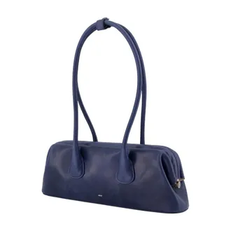 Osoi Womens Boat Wide Mini Shoulder Bag - Osoi Leather Blue Cowhide Shoulder-Hobo-Bags