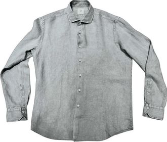 Xacus Homme, Chemises, Gris, Taille: L Linen Shirt