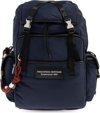 Dsquared2 Homme, Sacs, Bleu, Taille: ONE Size Logo Backpack