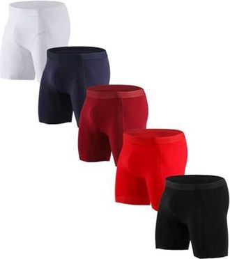 Generic Lot de 5 boxers pour homme - En coton - Couleur unie - Coupe douce et id&eacute;ale - Confortables - Respirants - Pour le quotidien, BK3., 4XL