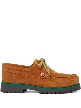 Casablanca chaussures bateau en daim à lacets - Marron