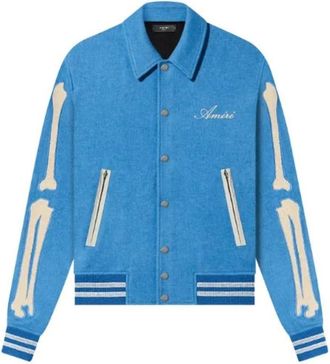 Amiri Homme, Vestes, Bleu, Taille: L Bones Varsity Jacket