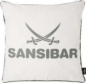 Sansibar Sylt Dekokissen »Outdoor Kissen (1 Stück), Dekokissen Logodruck, 45x45 cm, mit Kissenfüllung, Wasser- und schmutzabweisend«, in- und Outdoor geeignet 