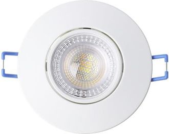 Eglo 5er Set LED Einbaustrahler Cedrez, &Oslash; 9 cm, Deckenspots extra-flach, Deckenstrahler mit Dip Switch, Kunststoff in Wei&szlig;, warmwei&szlig;, neutralwei&szlig;, kaltwei&szlig;