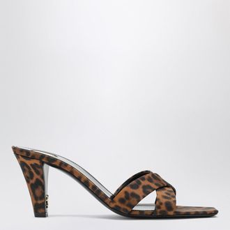 Saint Laurent Mule Jill im Leopardenmuster aus Grosgrain