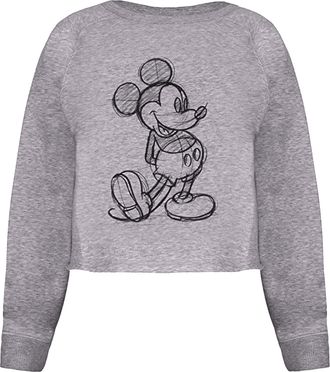 Disney Kurzes Sweatshirt f&uuml;r Damen (Grau)