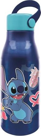 Disney Stor Original Stitch 760 ml Aluminiumflasche für Kinder mit Kappe mit Silikongriff und Deckel mit Haken