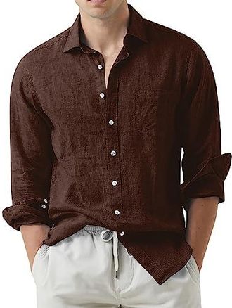 Generic T-shirt imprimé à revers personnalisé pour homme, café, L
