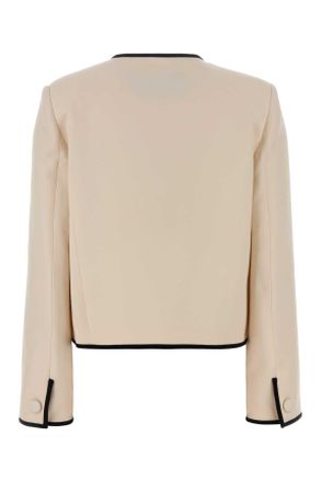 Valentino Garavani Womens Cream Wool Blend Jacket Vaniglianero Giacche E Gilet