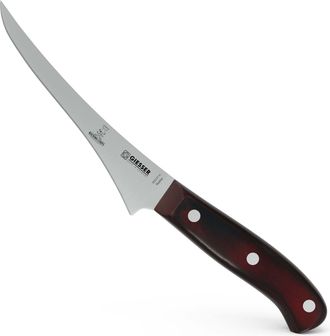 GIESSER seit 1776 - Made in Germany - Filetiermesser 17 cm Rocking Chefs, PremiumCut Filet No 1, Filiermesser, Micarta, rot, genietet, rostfrei, deutsches Gri