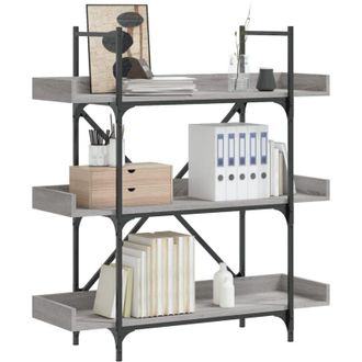 vidaXL Vidaxl - Bücherregal 3 Böden Grau Sonoma 100x33x108,5 cm Holzwerkstoff