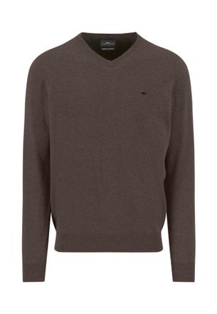 Fynch-Hatton Feinstrickpullover aus Wolle-Kaschmir-Mix mit V-Ausschnitt Dark Chocolate/M