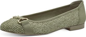 Tamaris Damen Ballerinas Textile Vegan; SAGE/gr&uuml;n; 37