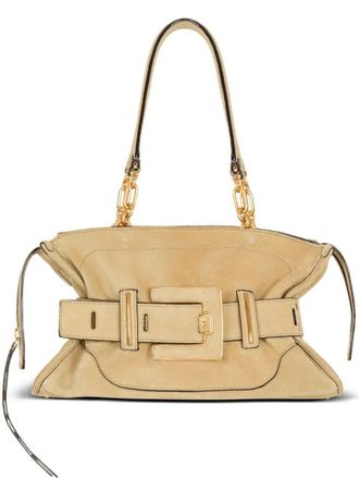 Balmain Hobo Bags - Beige Handbag With Buckle Detail - Gr. unisize - in Braun - f&uuml;r Damen