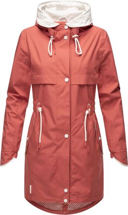 Navahoo Leichter Damen &Uuml;bergangsmantel Langer Parka mit Kapuze Xankaa Rouge Gr. XXL