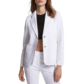Michael Kors Femme, Vestes, Blanc, Taille: 38 FR Blazer en cr&ecirc;pe extensible