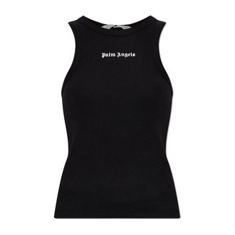 Palm Angels Femme, Tops, Noir, Taille: 42 FR D&eacute;bardeur Ajust&eacute; Logo Classique